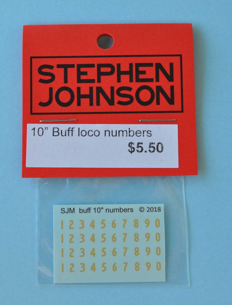 Buff 10″ loco numbers – Stephen Johnson Models