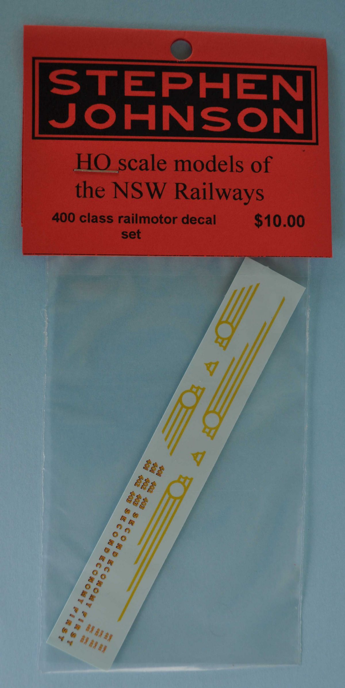 400 class railmotor decal set – Stephen Johnson Models