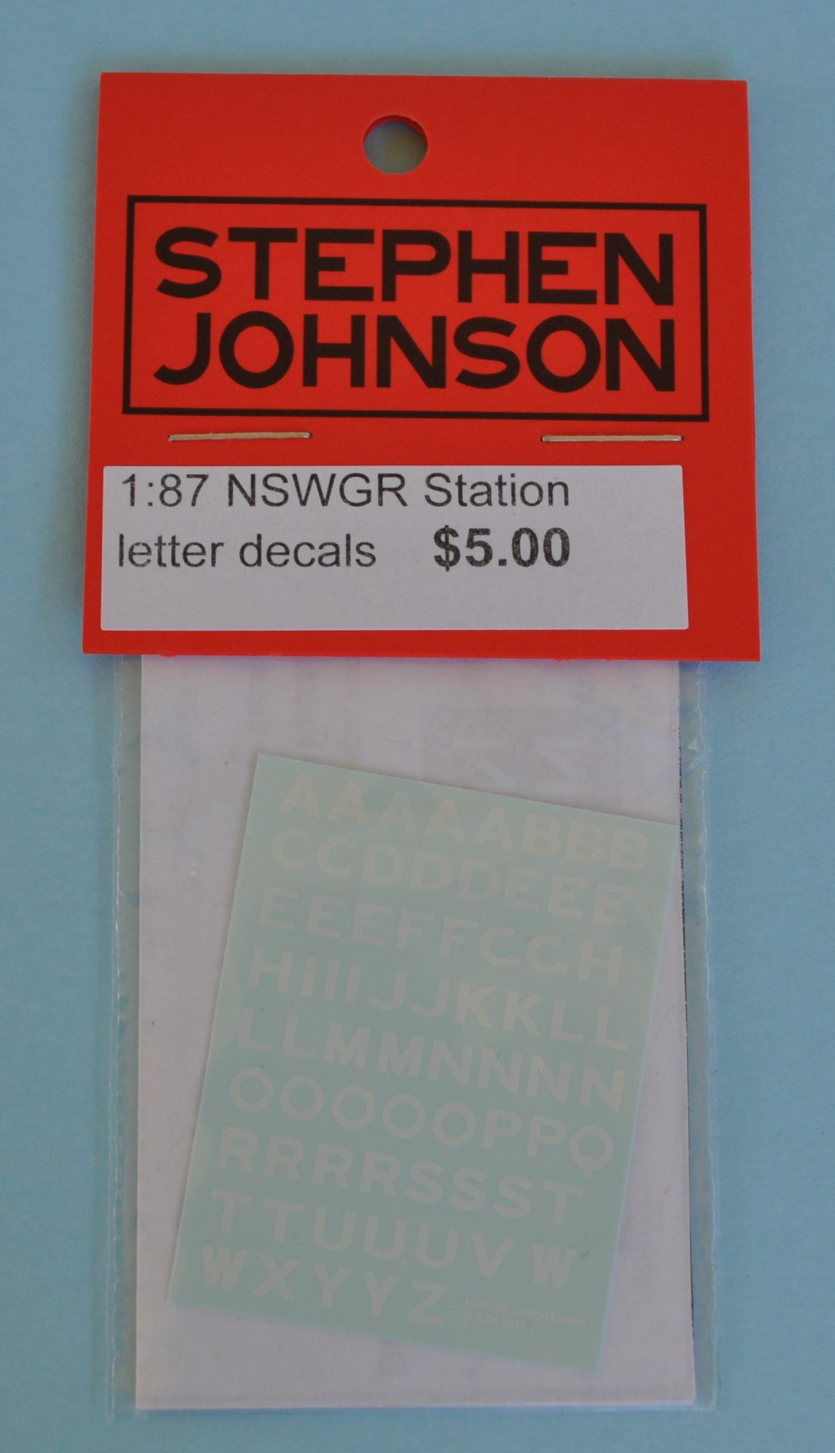 White station letter decals – Stephen Johnson Models