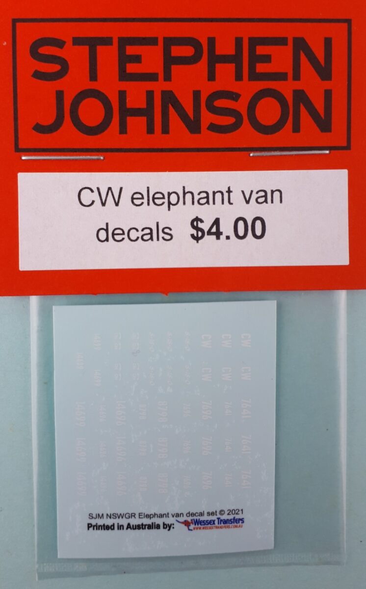 CW Elephant van decal – Stephen Johnson Models