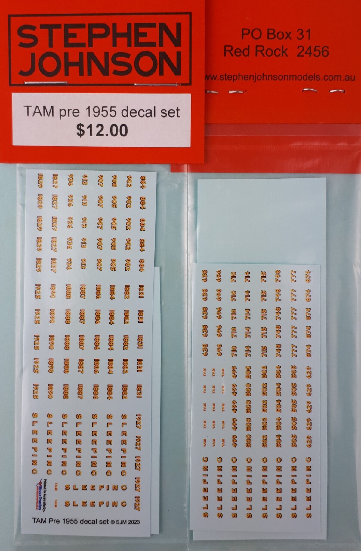 TAM pre 1955 decal set – Stephen Johnson Models